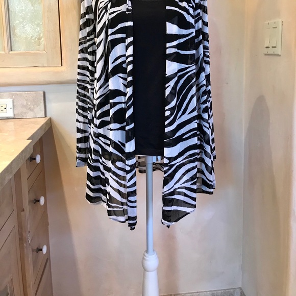 Tops | Zebra Striped Semisheer Cover | Poshmark